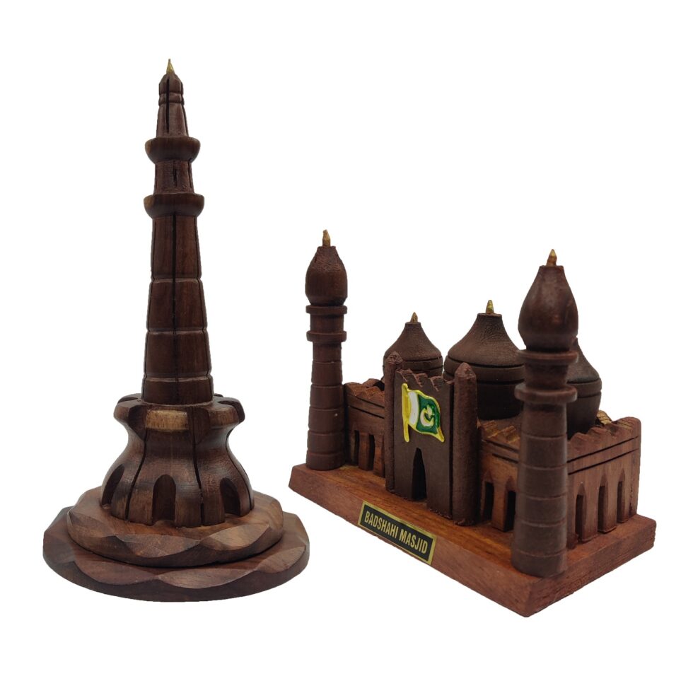 Combo Deal Wooden Badshahi Masjid Hand Made Model and Wooden Minar E ...